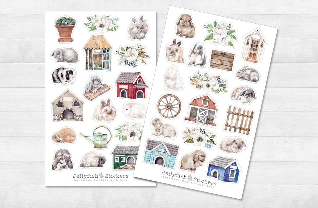 Bunny Sticker Set Cute Stickers, Journal Stickers, Planner Stickers ...
