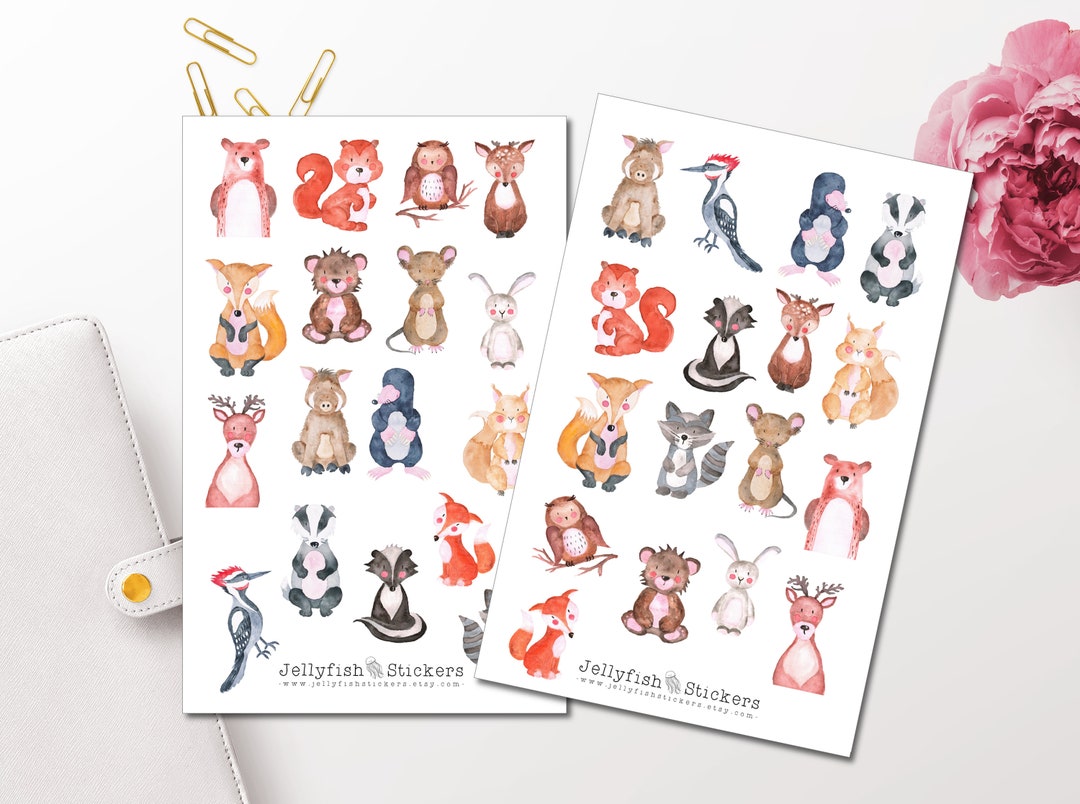 Forest Animals Sticker Set - Cute Stickers Journal Stickers Nature ...
