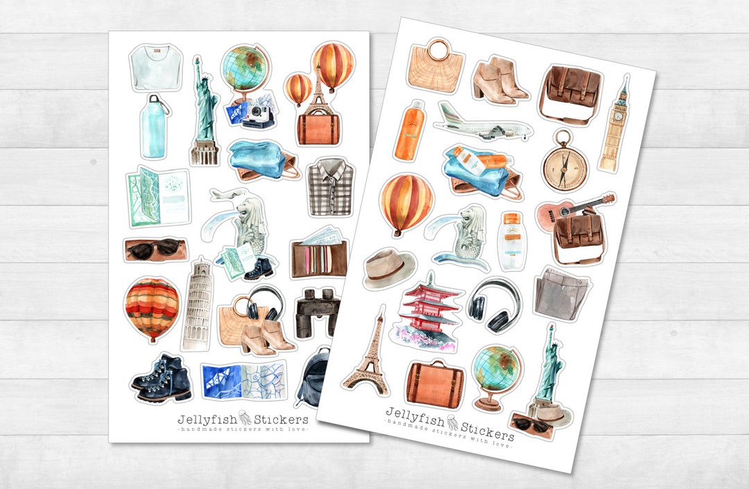 Travel Sticker Set Stickers, Journal Stickers, Stickers Vacation ...