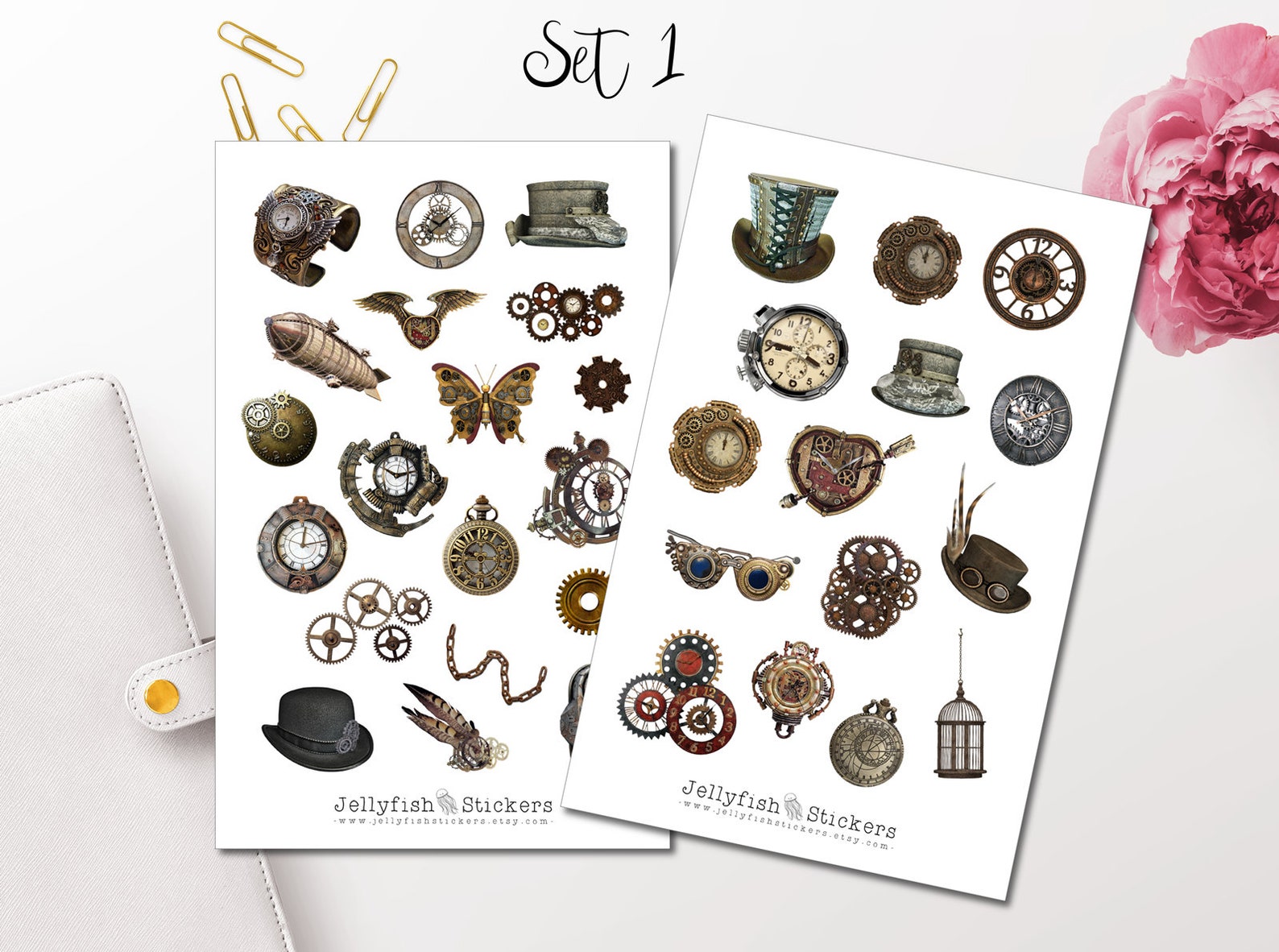 Vintage Steampunk Sticker Set Sticker Items Journal - Etsy