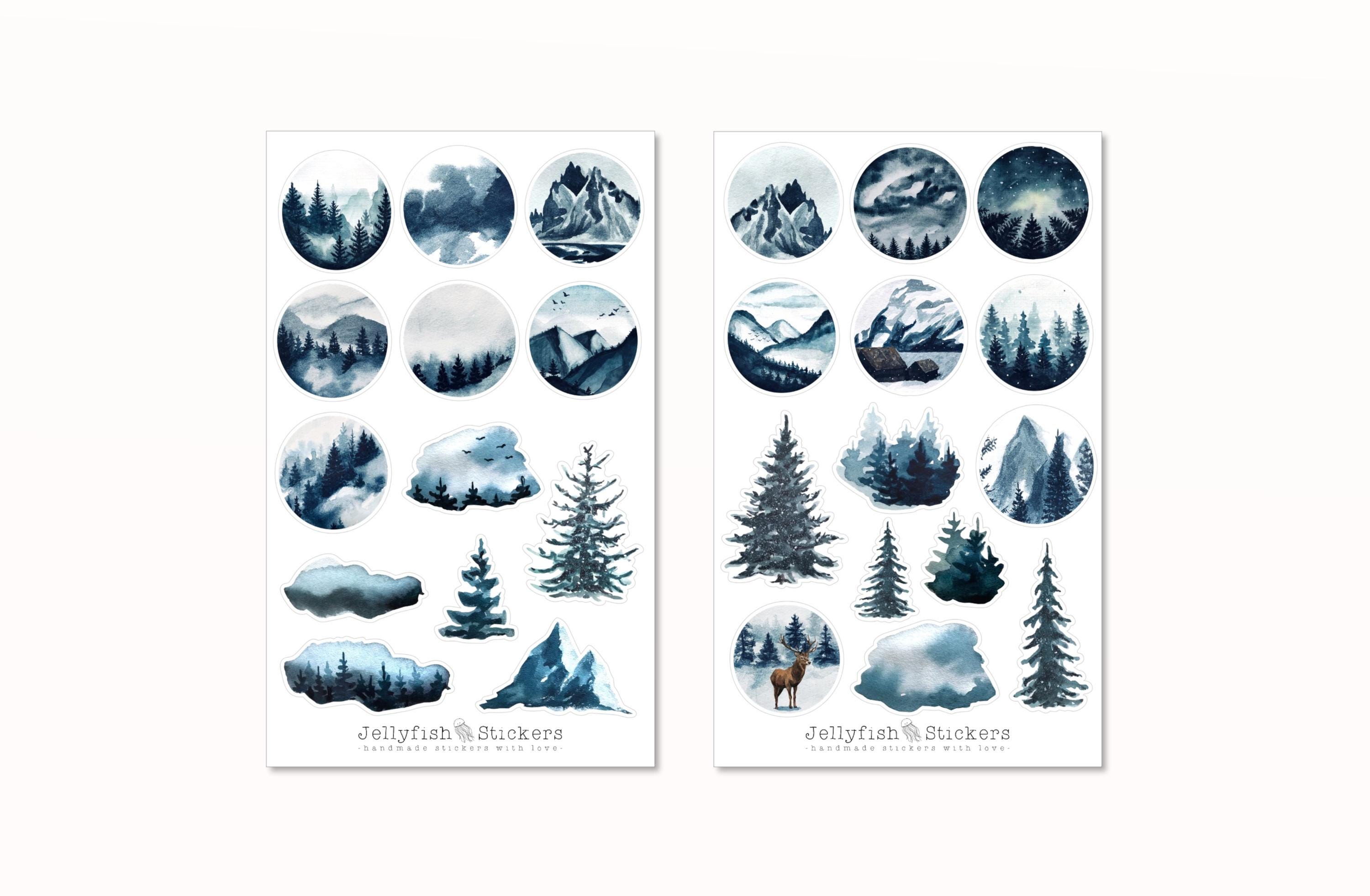 Landscape Sticker Set - Journal Stickers, Planner, Stickers, Nature ...