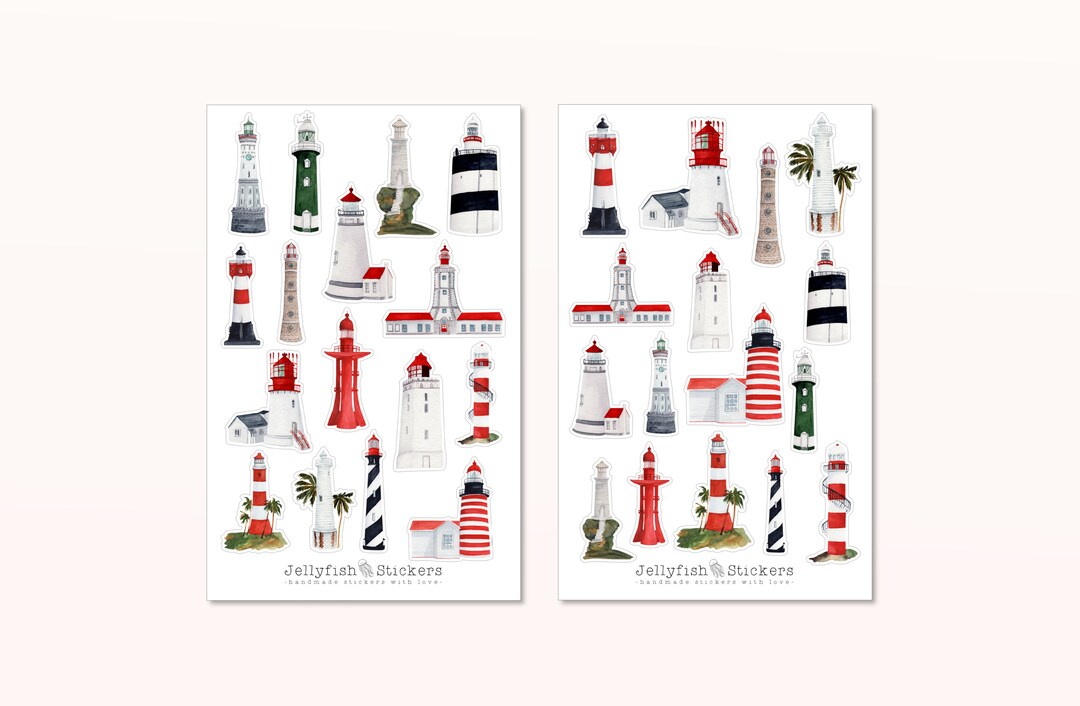Lighthouses Sticker Set Sea Stickers, Journal Stickers, Lighthouse ...
