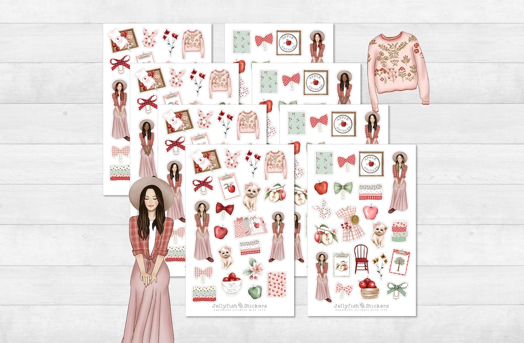 Girls Autumn Sticker Set - Stickers, Journal Stickers, Planner Stickers ...