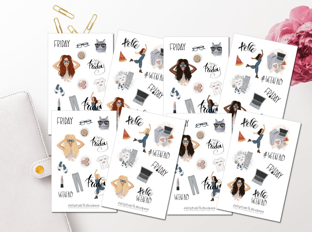 Girls Weekend Sticker Set Journal Sticker Planner Sticker Girl Sticker ...