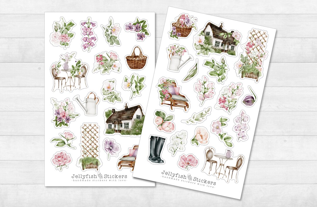 Spring Garden Sticker Set Floral Stickers, Journal Stickers, Planner ...