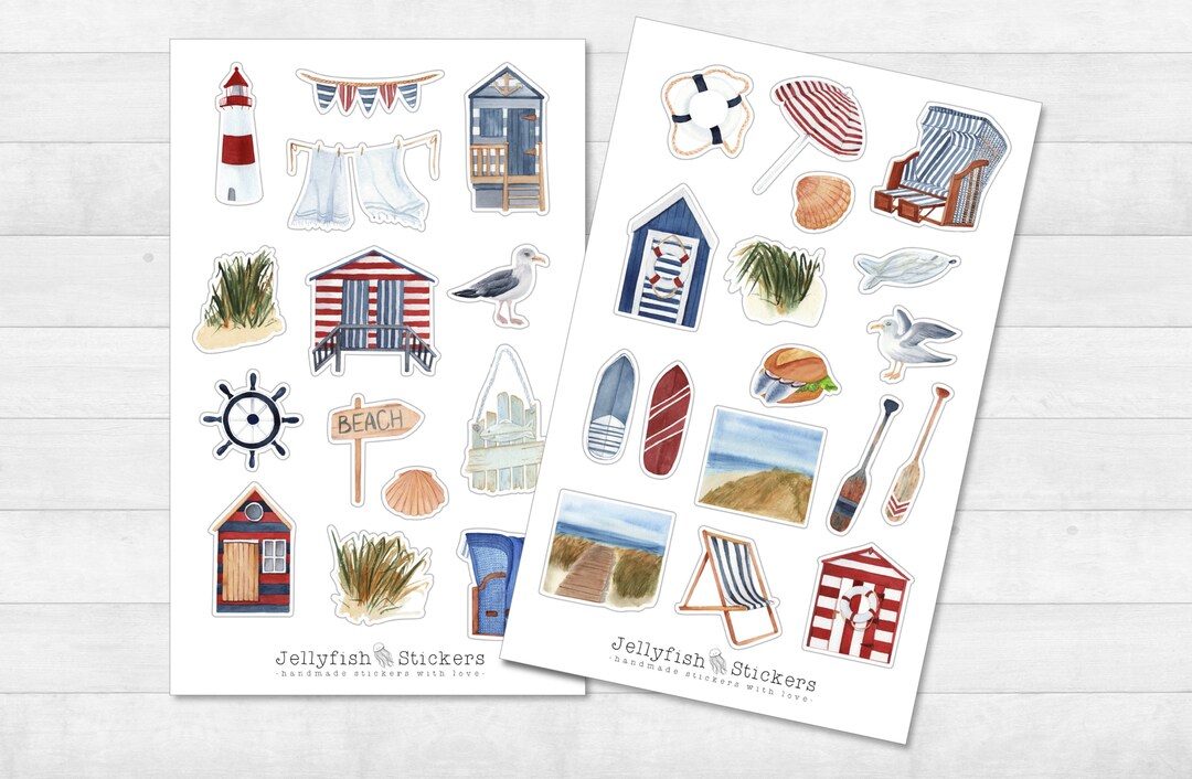 Maritime Sticker Set Sea Stickers, Journal Stickers, Seagull Stickers ...