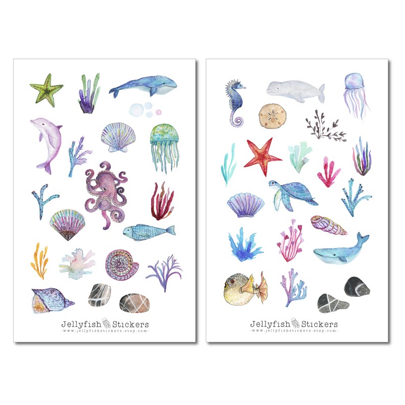 Sea Animals Sticker Set - Stickers Sea Journal Stickers Maritime ...