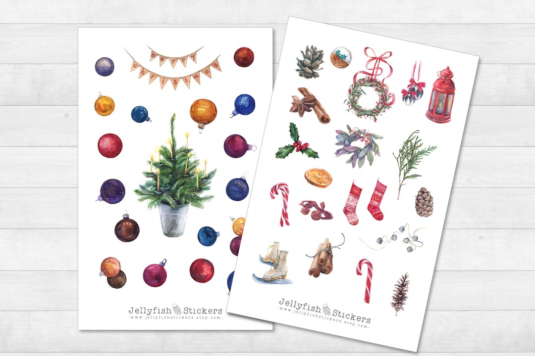 Christmas Sticker Set Sticker Winter Journal Stickers - Etsy