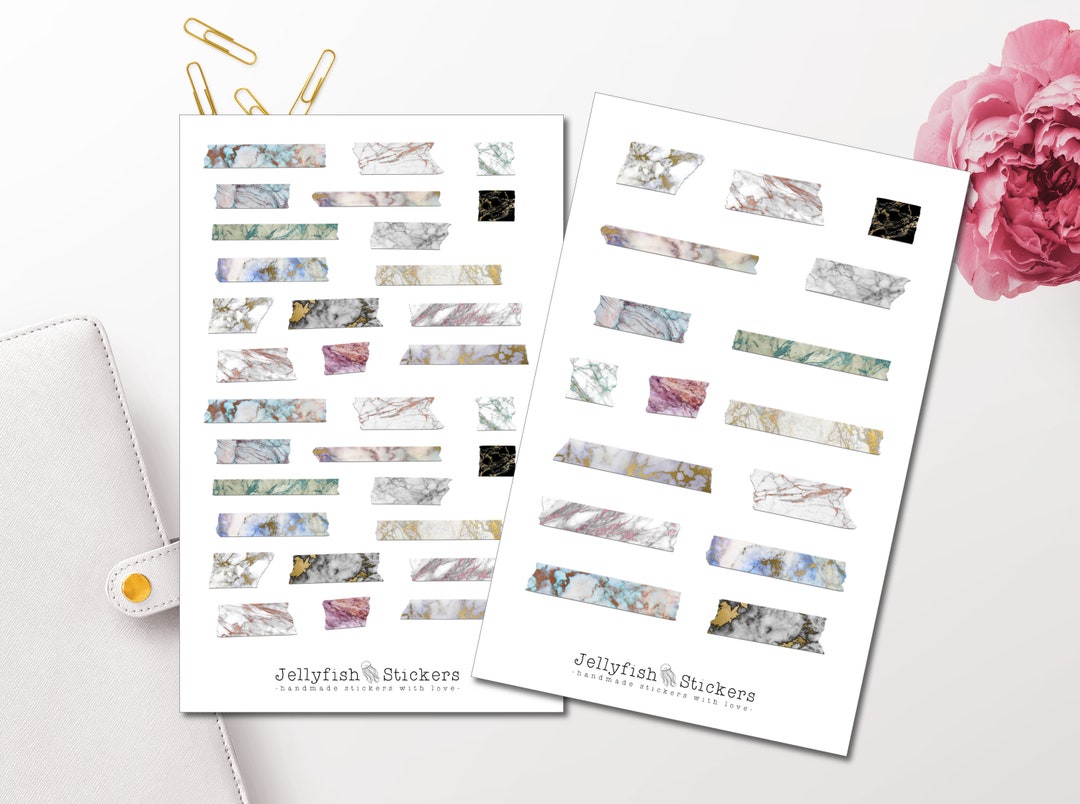 Marble Sticker Set - Washi Tape Inspired Stickers Journal Stickers ...