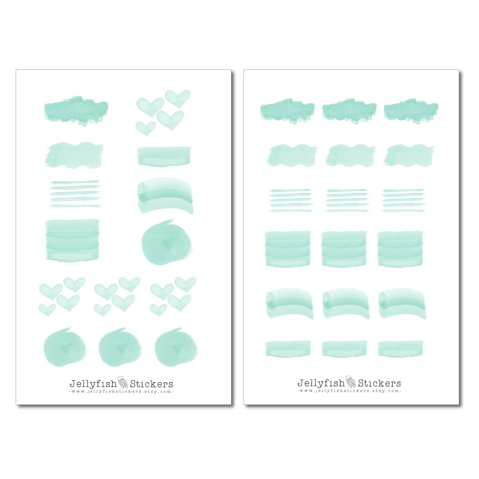 Mint Shapes Sticker Set - Functional Stickers Journal Stickers ...