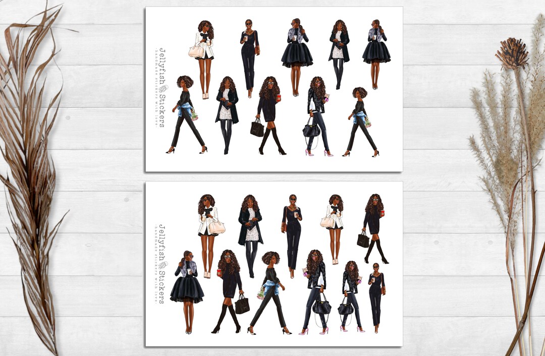 Girls Fashion Sticker Set Journal Stickers, Journal Stickers, Planner ...