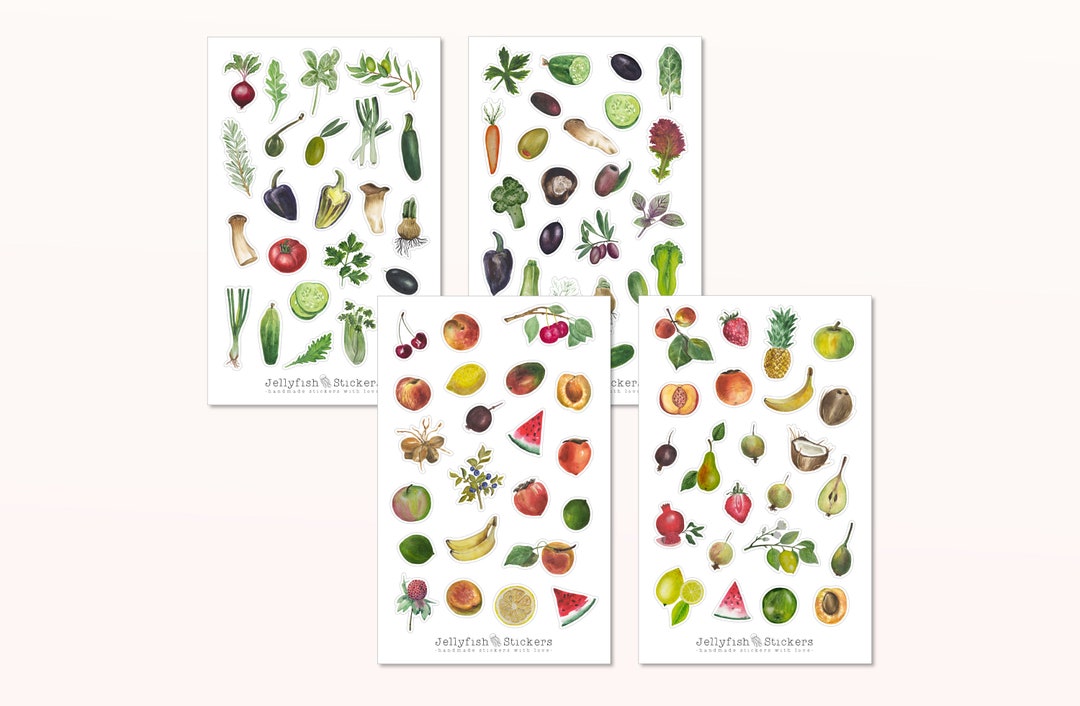 Obst Und Gemüse Sticker Set Journal Sticker, Aufkleber, Sticker Kochen ...
