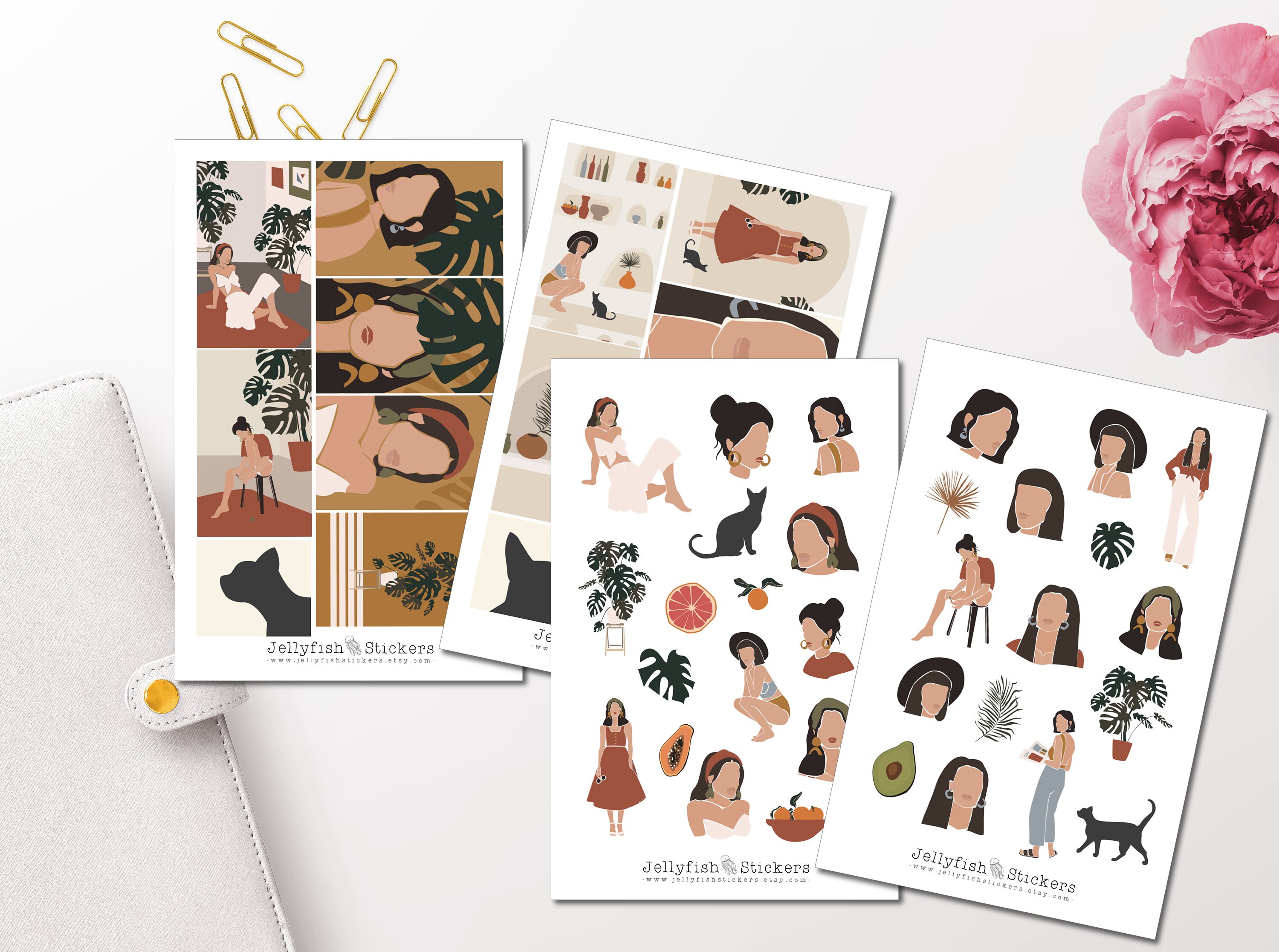 Women's Summer Fashion Sticker Set Stickers Journal | Etsy