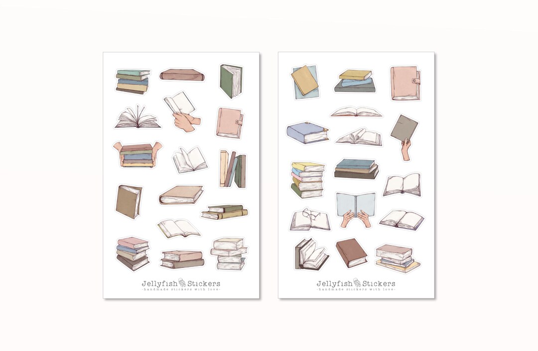 Books Sticker Set - Learn to Read Books School Study Stickers Journal ...