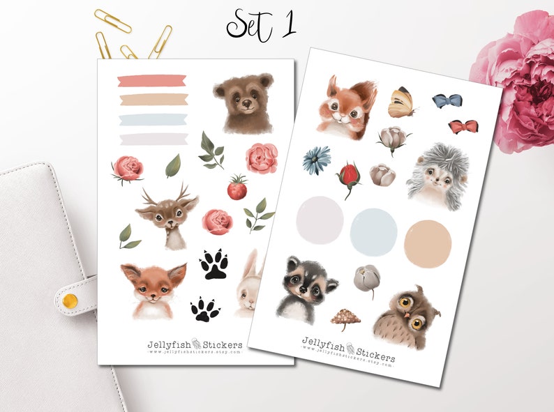 Wald Tierbabys Sticker Set - Aufkleber Journal Sticker Planer Sticker ...