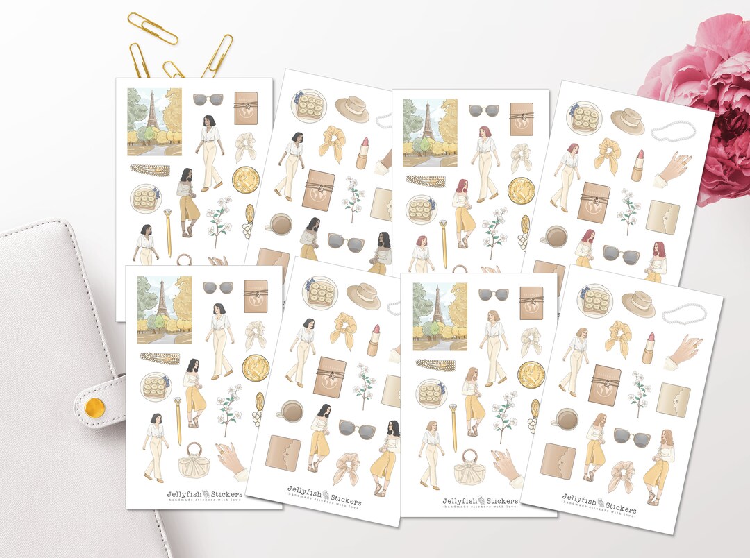 Girls Paris Sticker Set - Stickers, Journal Stickers, Planner Stickers ...