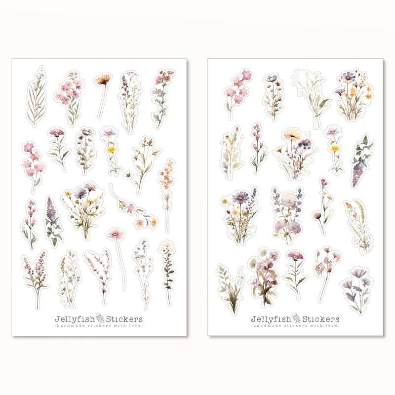 Flower Stickers - Etsy