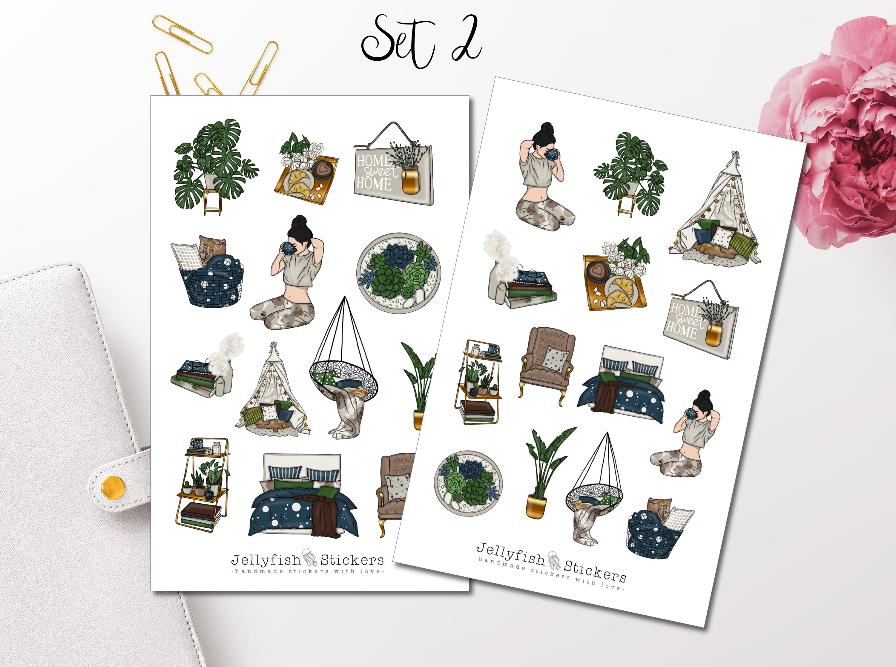 Girls Home Sticker Set Journal Sticker Planner Sticker Girls - Etsy