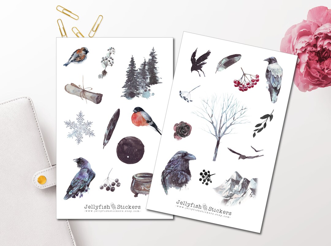 Crows Sticker Set Stickers, Journal Stickers, Mystical Stickers ...