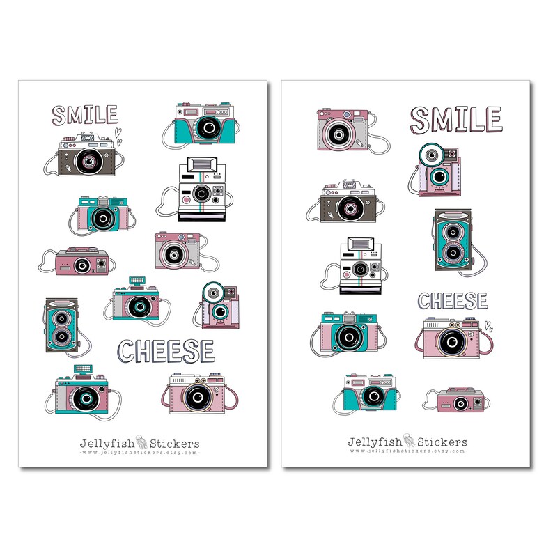 Cameras Sticker Set - Stickers Retro Journal Stickers Sticker Vintage ...