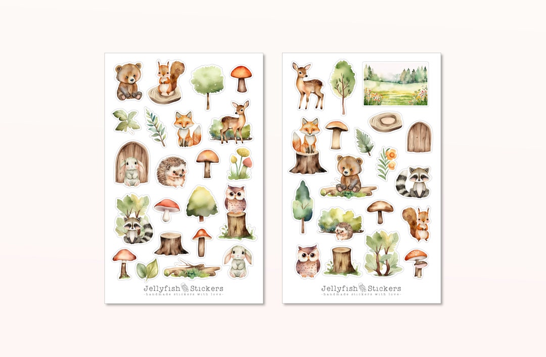 Baby Forest Animals Sticker Set - Cute Stickers, Journal Stickers ...