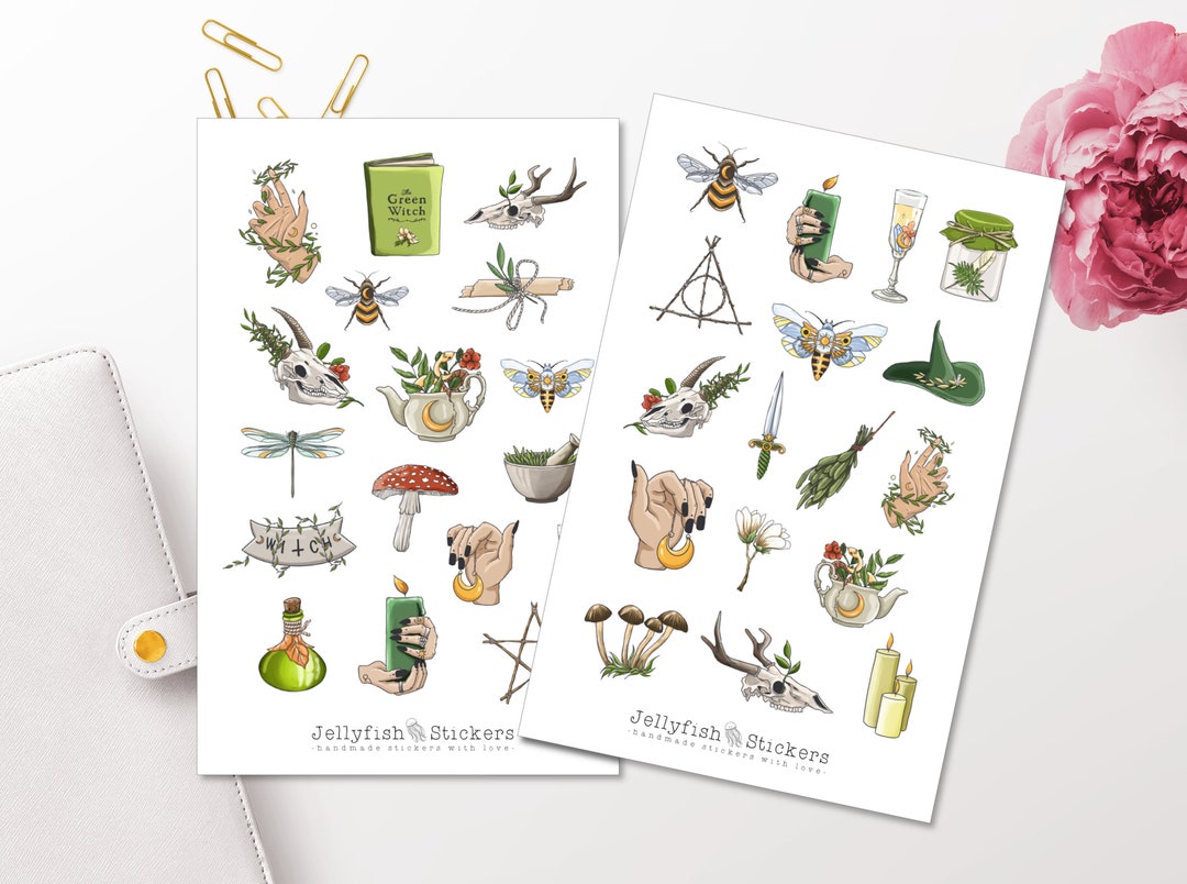 Witch Sticker Set - Stickers, Journal Stickers, Planner Stickers, Girl ...