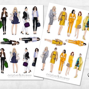 Girl Fashion Sticker Set - Stickers, Journal Stickers, Planner Stickers ...