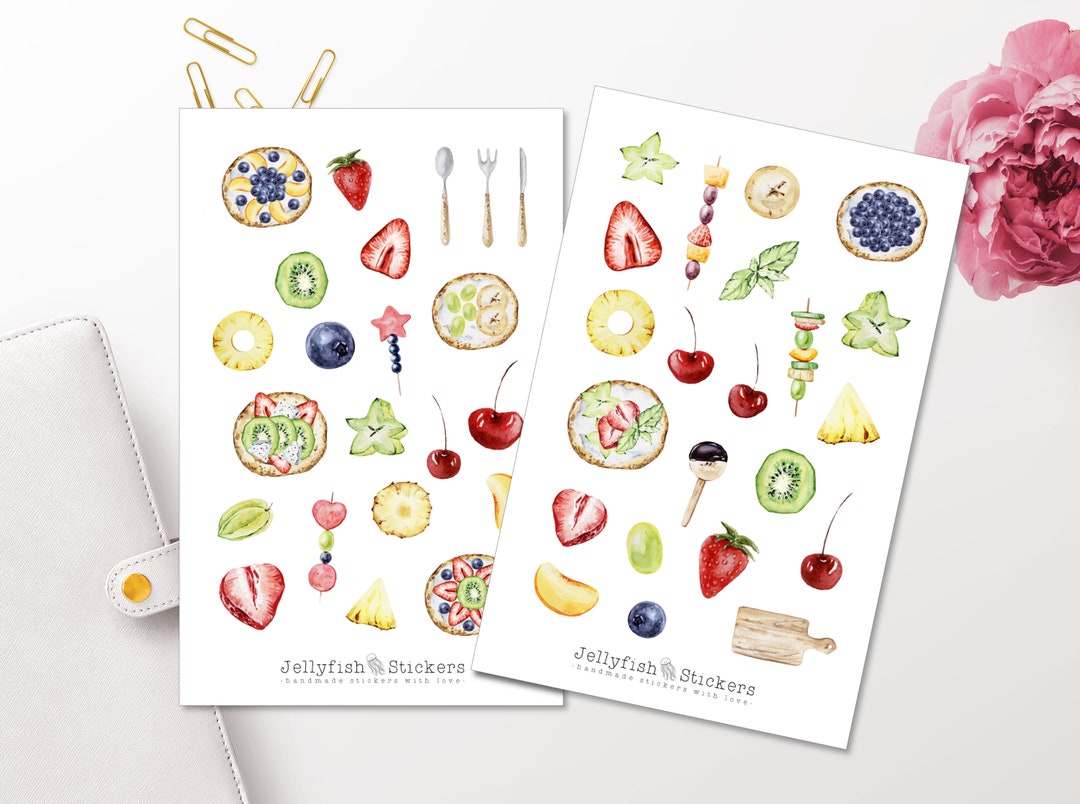 Fruit Cake Sticker Set Journal Stickers, Planner Stickers, Fruits ...