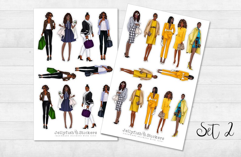 Girl Fashion Sticker Set - Stickers, Journal Stickers, Planner Stickers ...