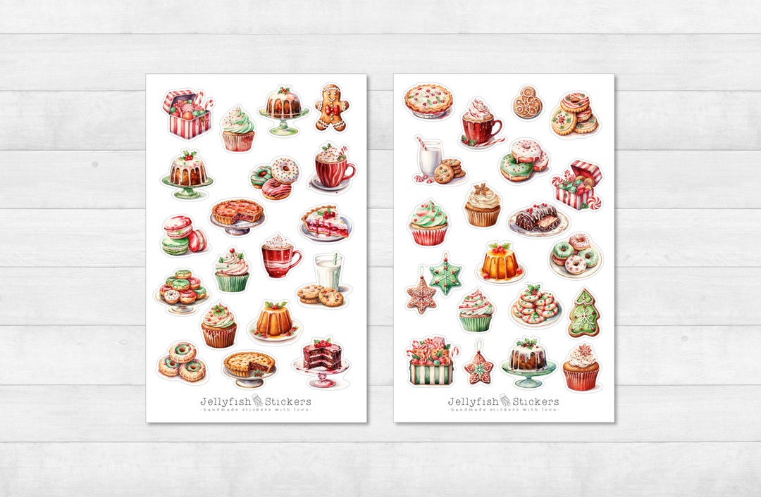 Christmas Pastry Sticker Set Stickers, Planner Stickers, Winter, Cake ...