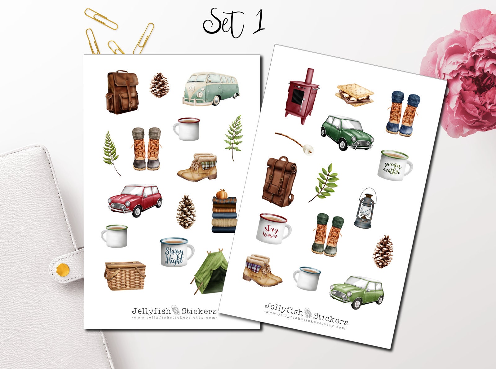 Wandern Sticker Set Aufkleber Journal Sticker Planer Sticker | Etsy