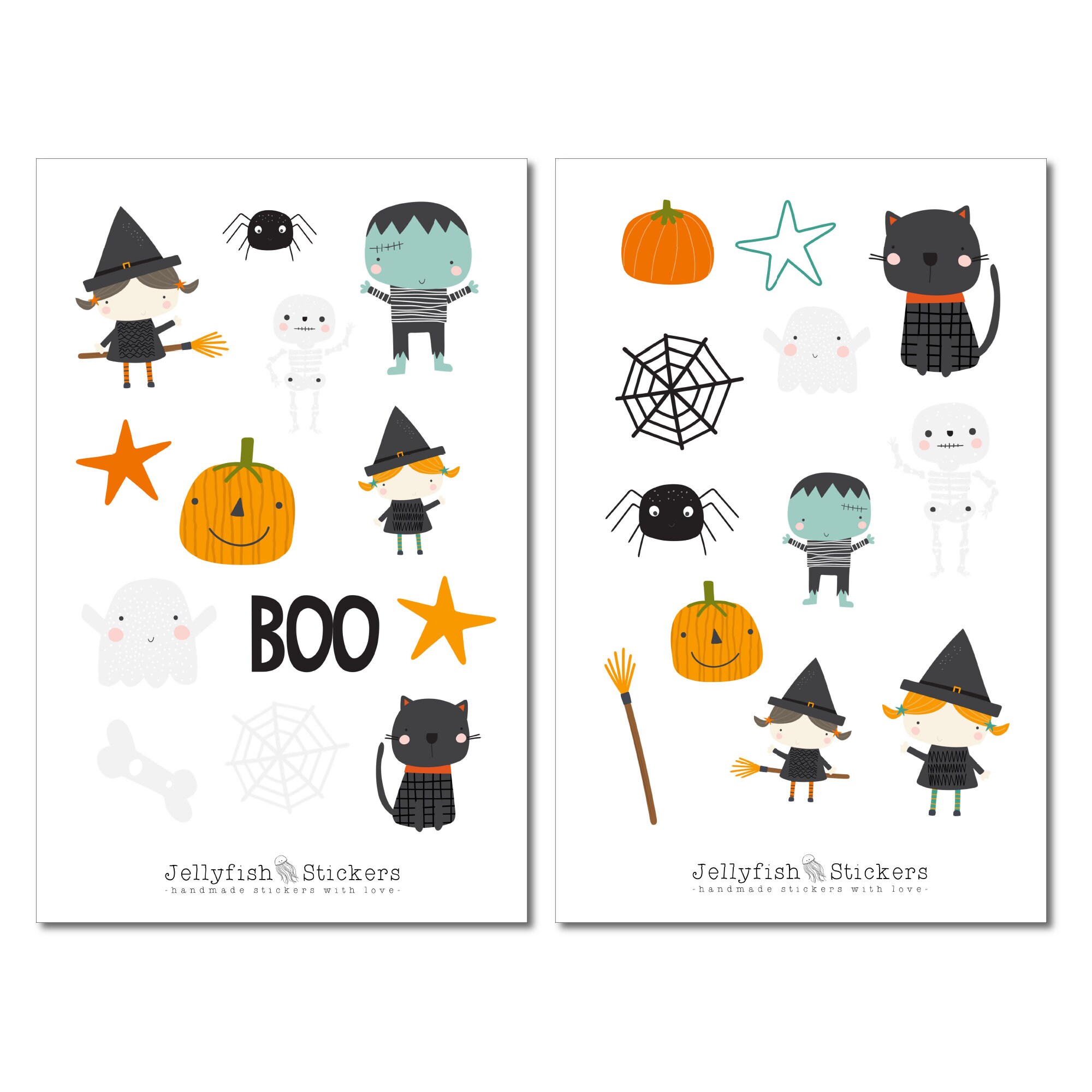 Halloween Kids Sticker Set Halloween Stickers Journal | Etsy