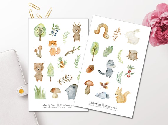 Baby Forest Animals Sticker Set Cute Stickers Journal - Etsy
