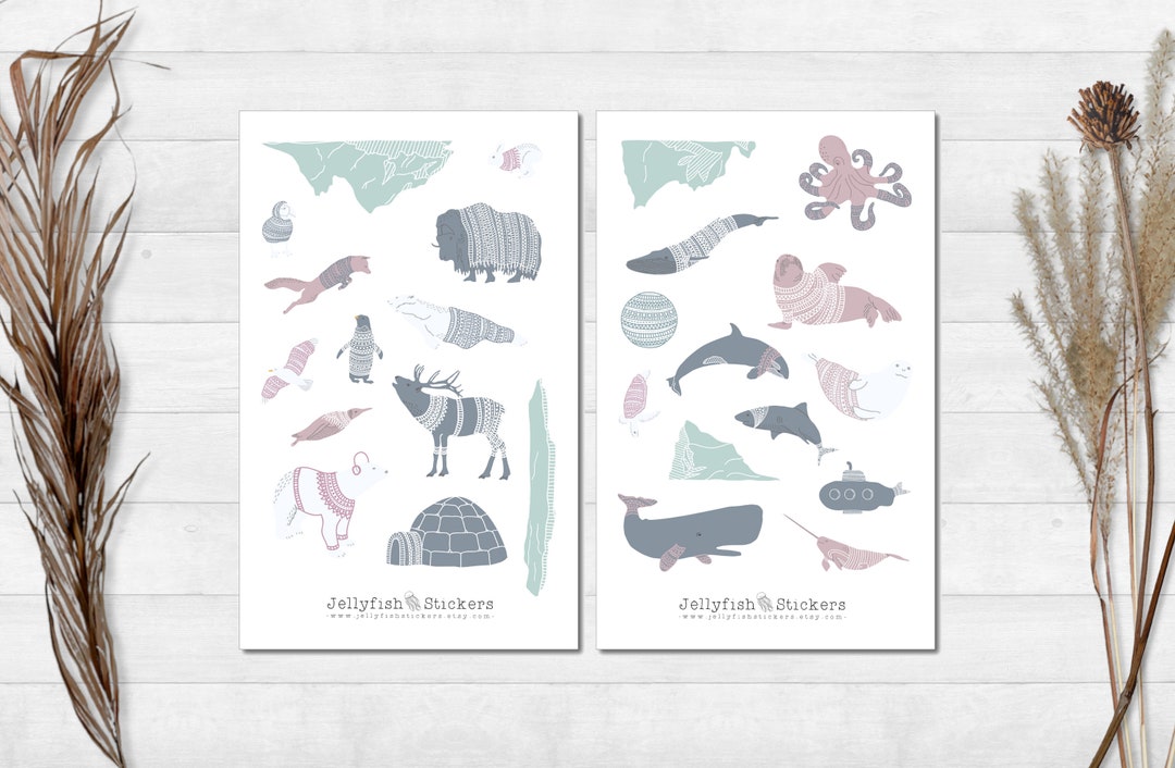 Arctic Sticker Set Stickers Animals Journal Stickers Winter Stickers ...