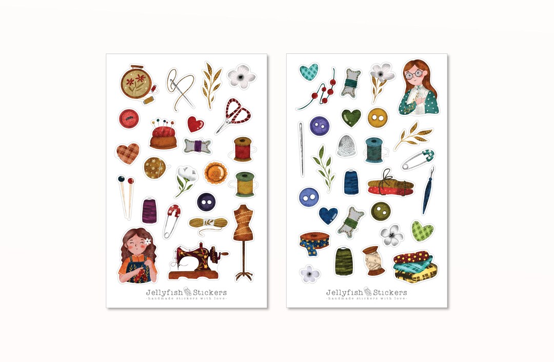Sewing Sticker Set - Sticker Journal, Sticker Planner, Sticker ...