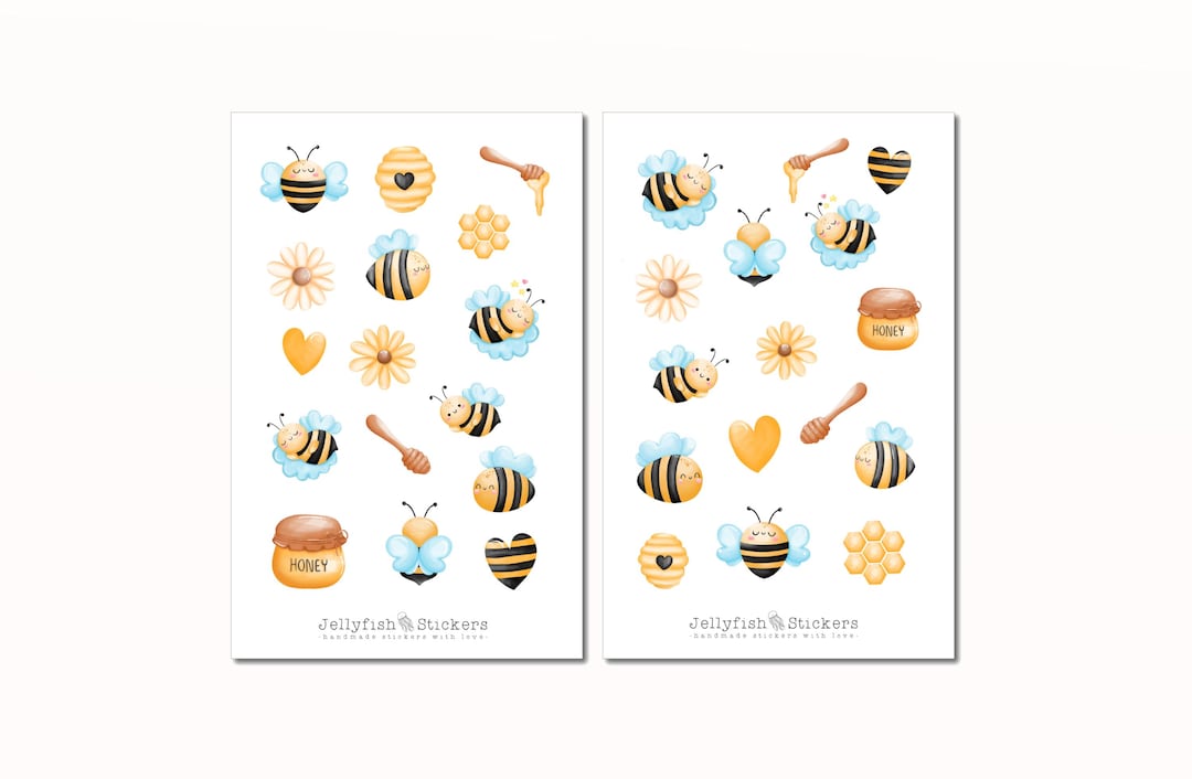 Bee Sticker Set - Stickers, Journal Stickers, Insect Stickers, Bee ...