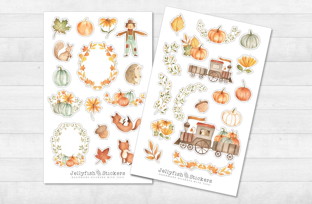 Autumn Sticker Set - Journal Stickers, Planner Stickers, Autumn, Autumn ...