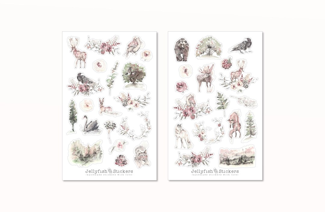 Forest Animals Sticker Set - Journal Stickers, Planner Stickers ...