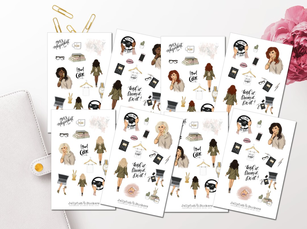Girls Girlboss Sticker Set Journal Stickers, Planner Stickers, Girls ...