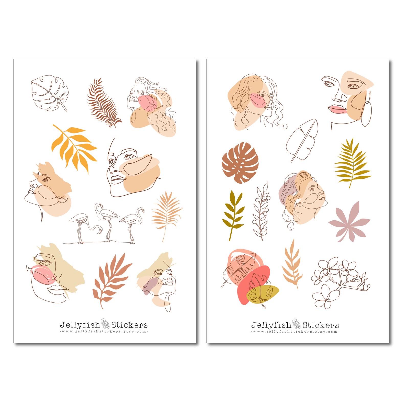 Women Faces Sticker Set Stickers Journal Sticker Planner - Etsy