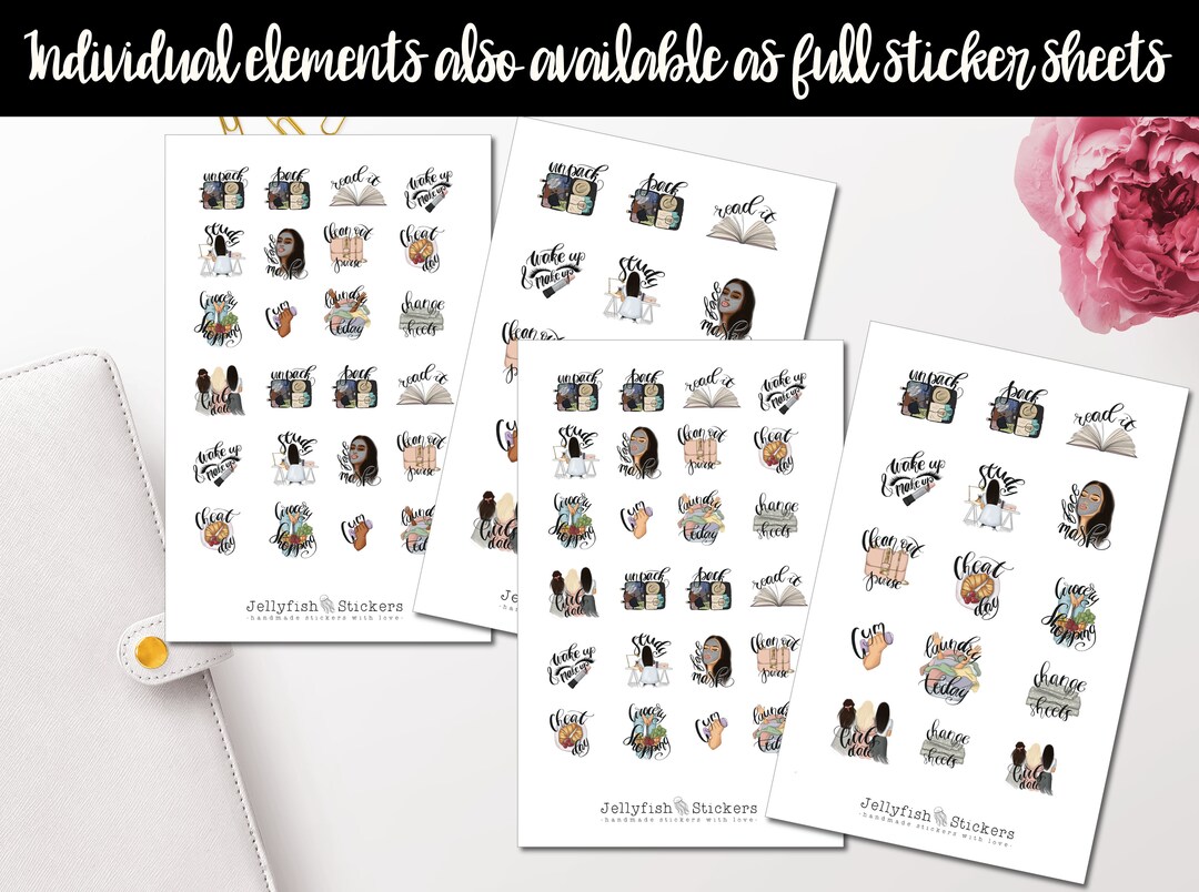 Planner Sticker Set - Journal Stickers Girls Stickers Planner Stickers ...