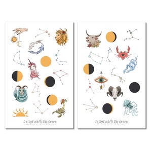 Zodiac Sticker Set Stickers Journal Stickers Planner - Etsy