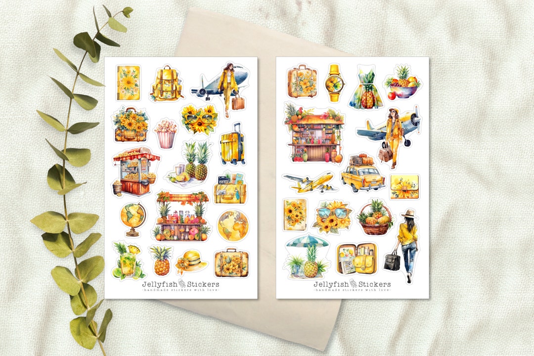 Summer Holiday Sticker Set Stickers, Journal Stickers, Travel Stickers ...