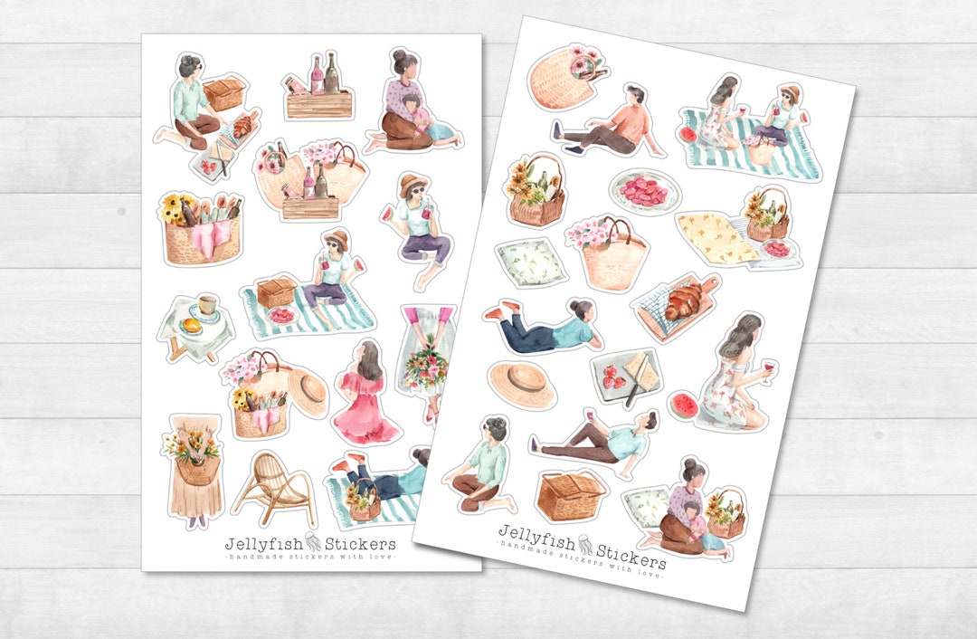 Picnic Sticker Set Journal Stickers, Planner Stickers, Stickers, Summer ...