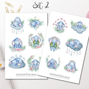 Cute Elephant Sticker Set Journal Sticker Planner Sticker Sticker ...
