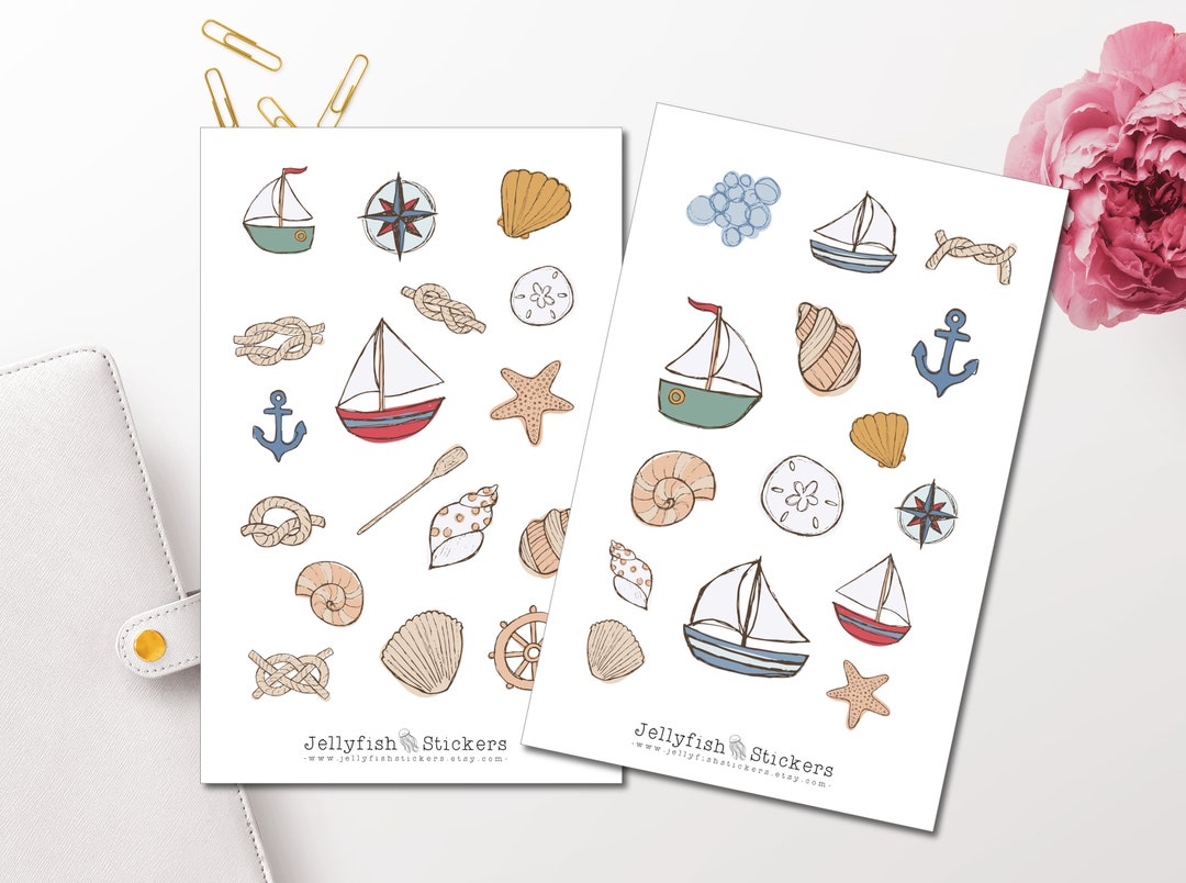 Maritime Sticker Set Sticker Sea Journal Sticker Sticker Boat Sticker ...