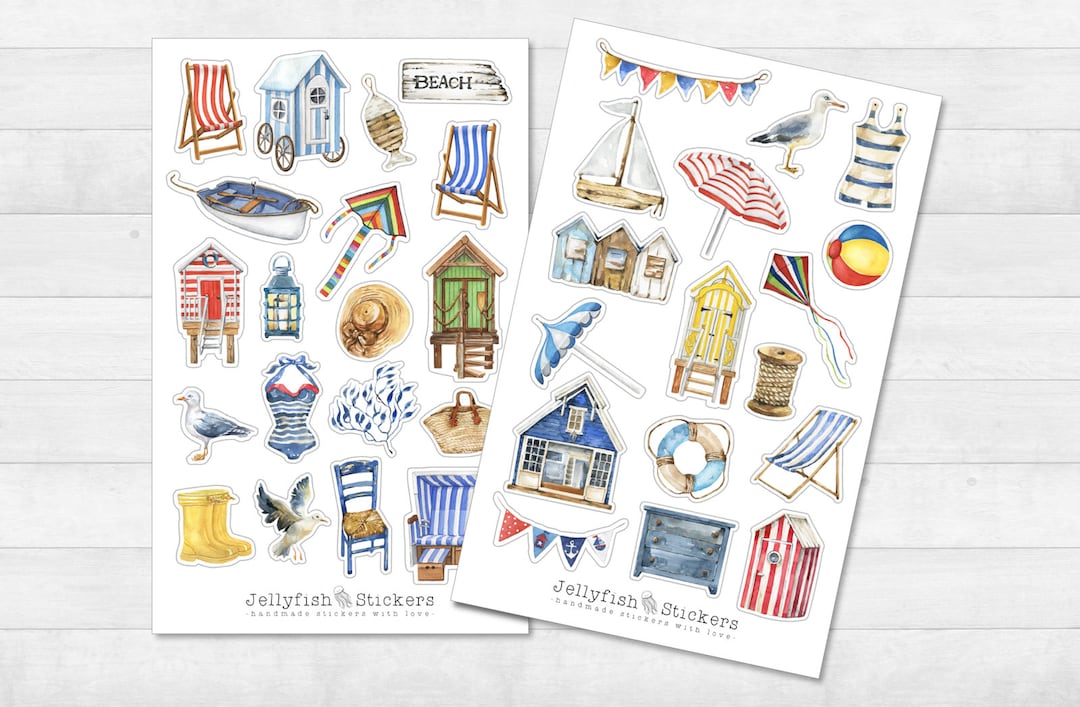 Sommerurlaub Maritim Sticker Set Aufkleber Meer, Journal Sticker ...
