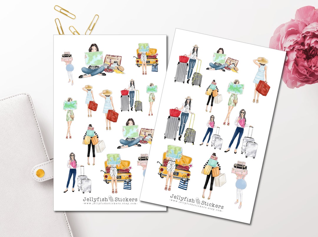 Girls Travel Sticker Set Stickers Journal Stickers Planner Stickers ...