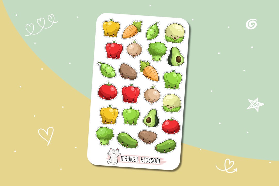 Vegetable Sticker Sheet Stickers, Cute, Stickers, Food, Cooking ...