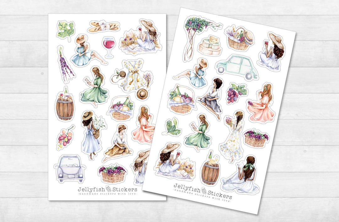 Girls Picnic Sticker Set - Journal Stickers, Planner Stickers, Stickers ...
